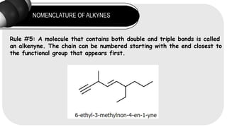 Alkynes, characteristics, naming, and synthesis | PPTX