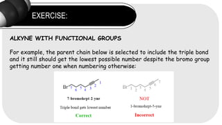 Alkynes, characteristics, naming, and synthesis | PPTX