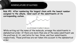 Alkynes, characteristics, naming, and synthesis | PPTX