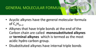 Alkynes and hydrogenation of alkynes | PPTX