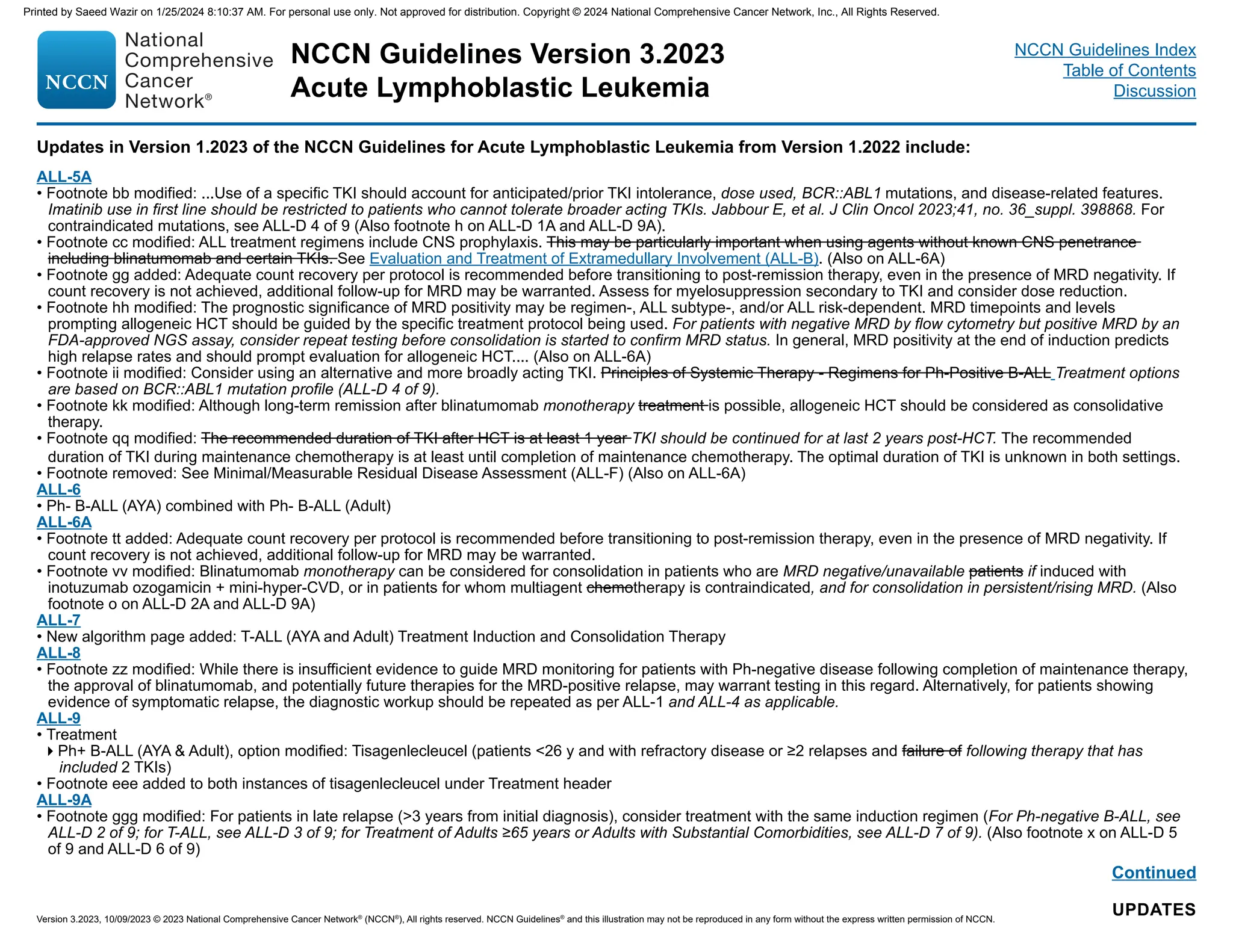 Acute lymphoblastic lymphoma treatment Guidelines | PDF