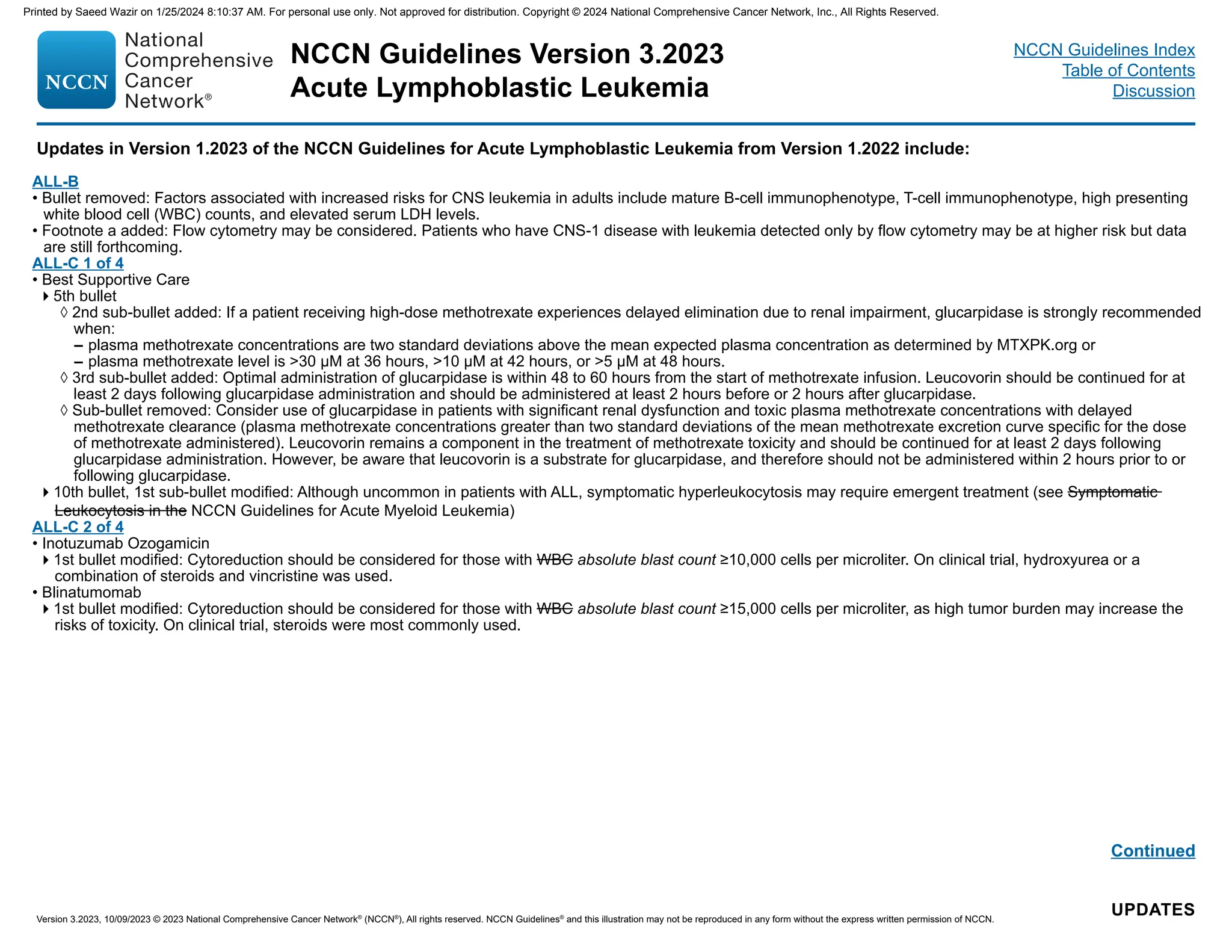 Acute lymphoblastic lymphoma treatment Guidelines | PDF