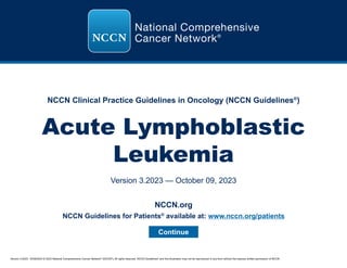 Acute lymphoblastic lymphoma treatment Guidelines | PPT