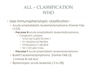Acute Lymphoblastic Lymphoma | PPT