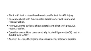 ALL (antero-lateral ligament) - extra articular ACL reconstruction ...