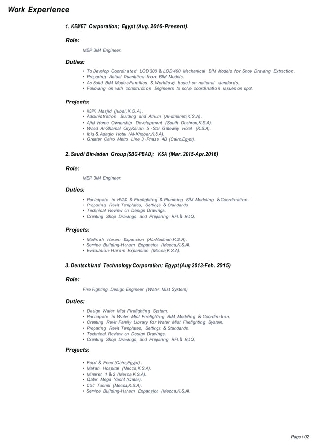 MEP BIM ENGINEER -RAMY ZIDAN -PORTFOLIO | DOCX | Civil Engineering ...