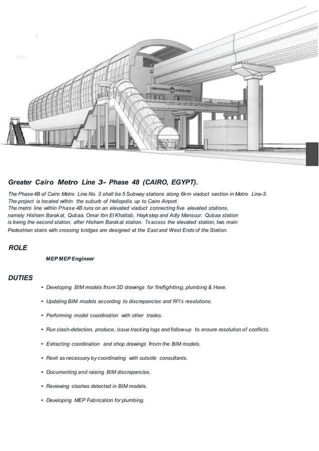 MEP BIM ENGINEER -RAMY ZIDAN -PORTFOLIO | DOCX | Civil Engineering ...