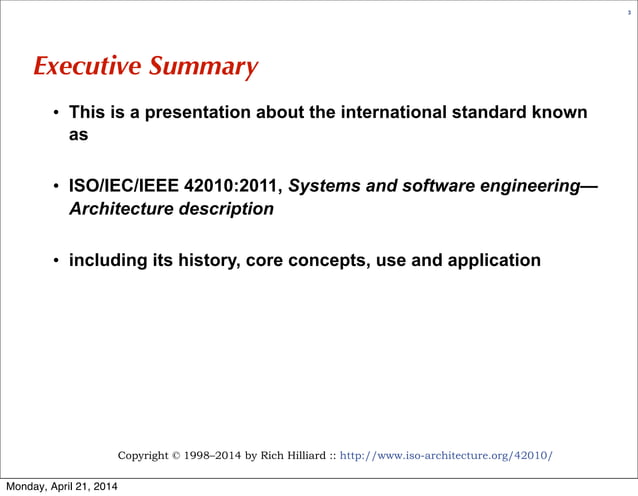 All about ISO/IEC/IEEE 42010 (r5) | PDF