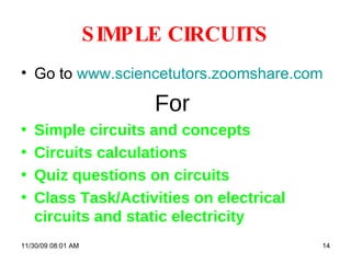 ALL ABOUT ELECTRIC CIRCUITS AND STATIC ELECTRICITY | PPT | Chemistry ...