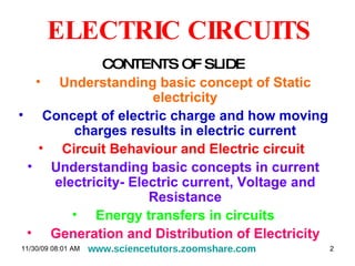 ALL ABOUT ELECTRIC CIRCUITS AND STATIC ELECTRICITY | PPT | Chemistry ...