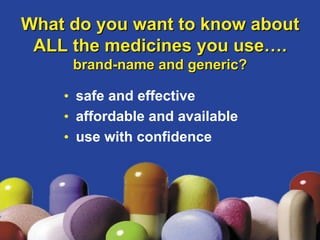 What you want to know about generic drugs | PDF