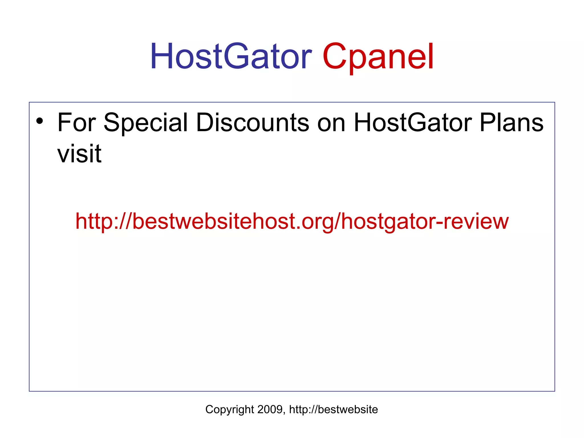 All About Hostgator Cpanel | PPT