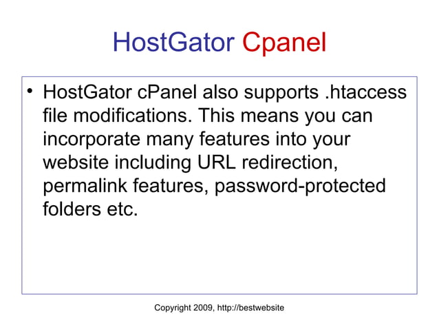 All About Hostgator Cpanel | PPT