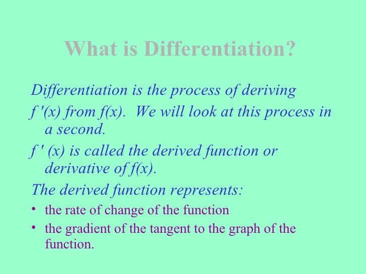 All Differentiation