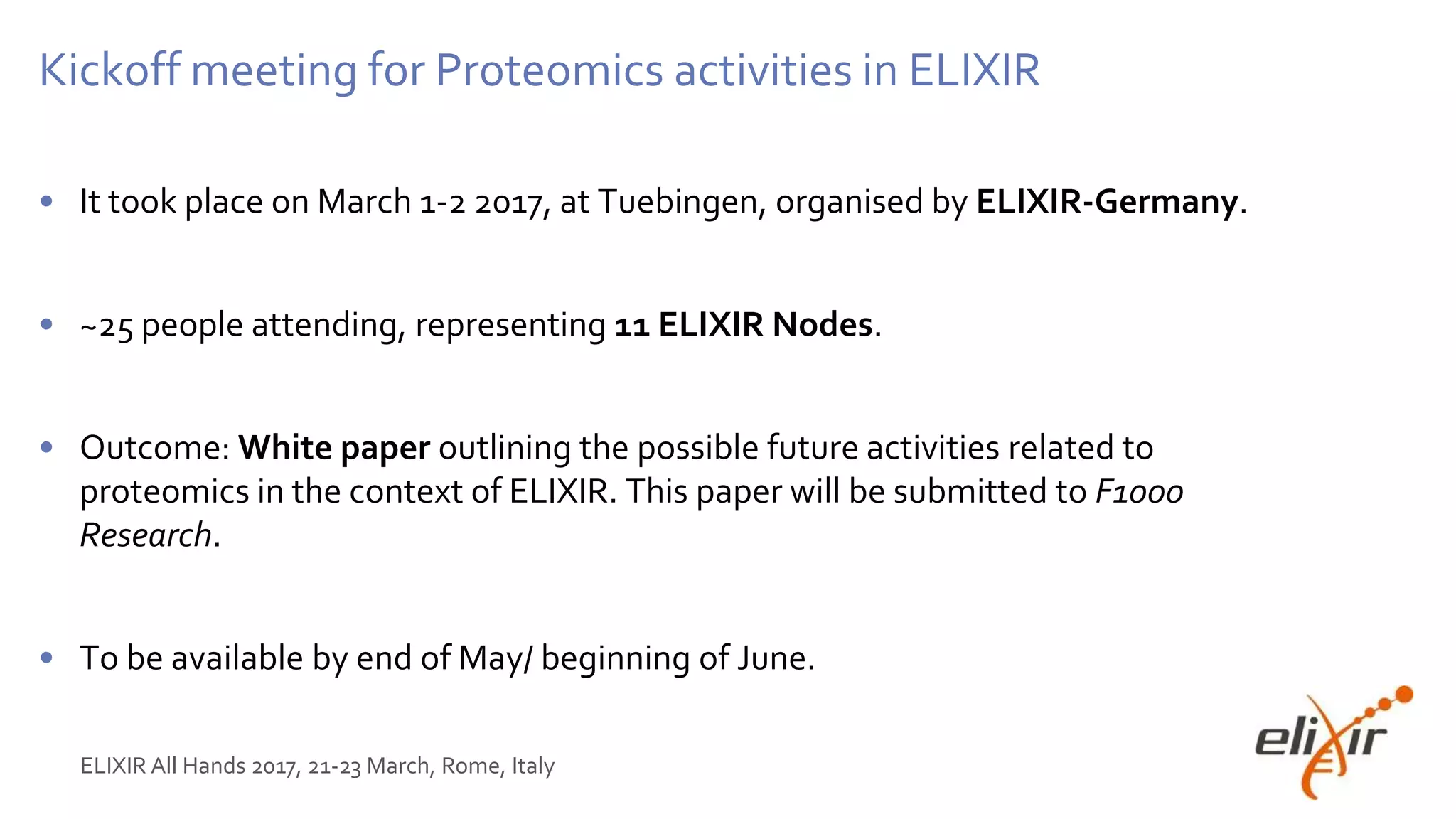 Enabling Automated Processing And Analysis Of Large Scale Proteomics Data Ppt
