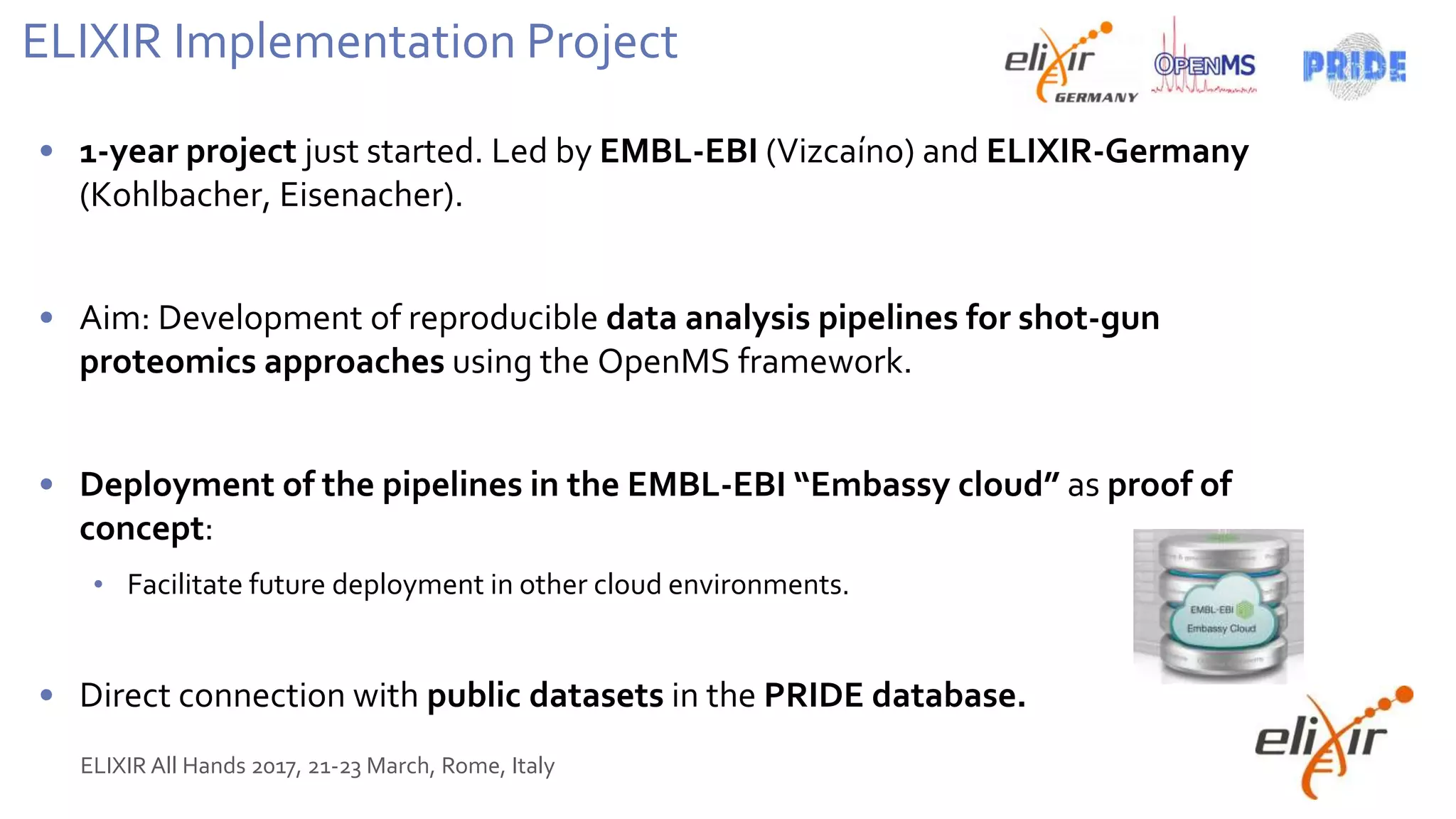 Enabling Automated Processing And Analysis Of Large Scale Proteomics Data Ppt 