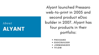 All-in-one Designer – An Alternative of Pressaro Web-to-Print Solution from Aleyant | PPT