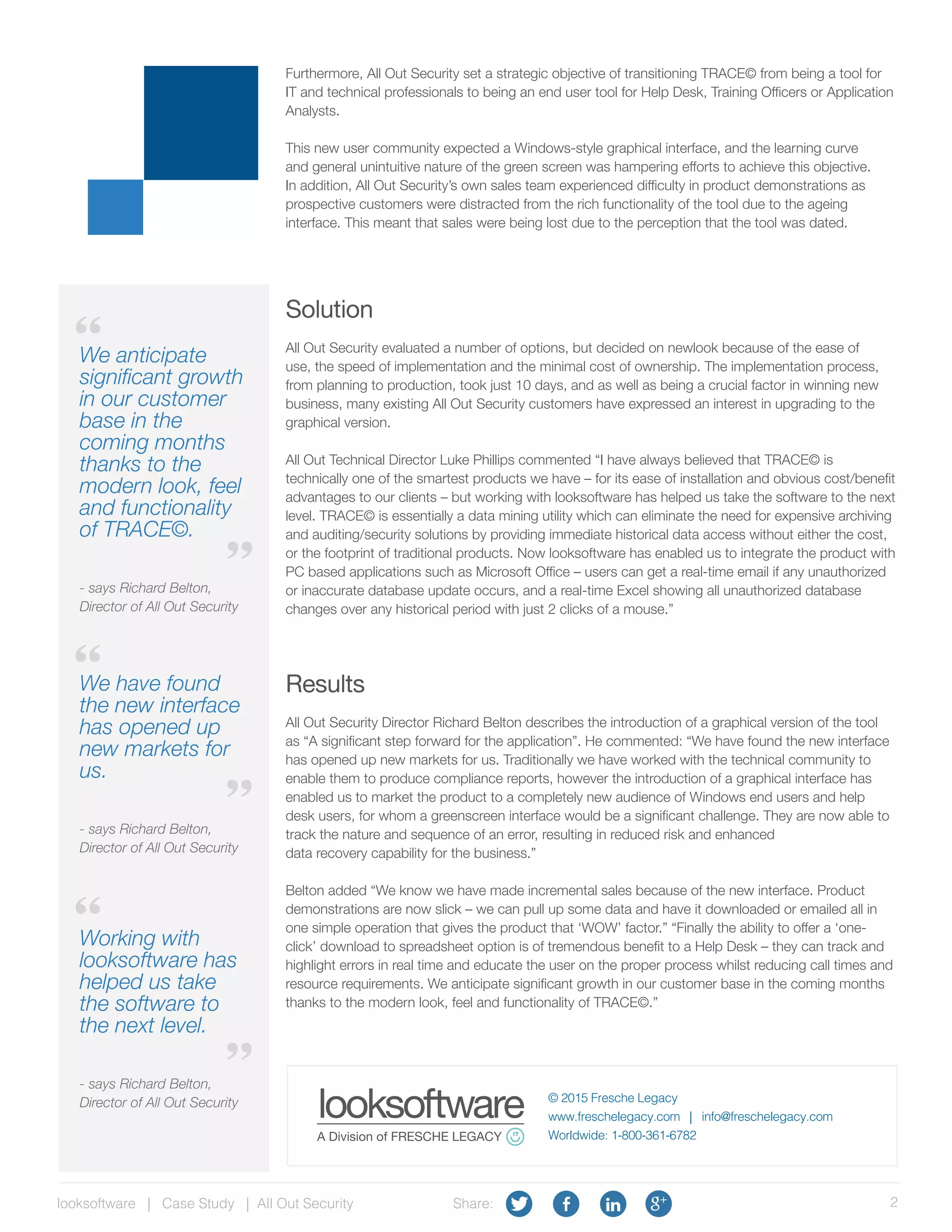 looksoftware Case Study: All Out Security | PDF