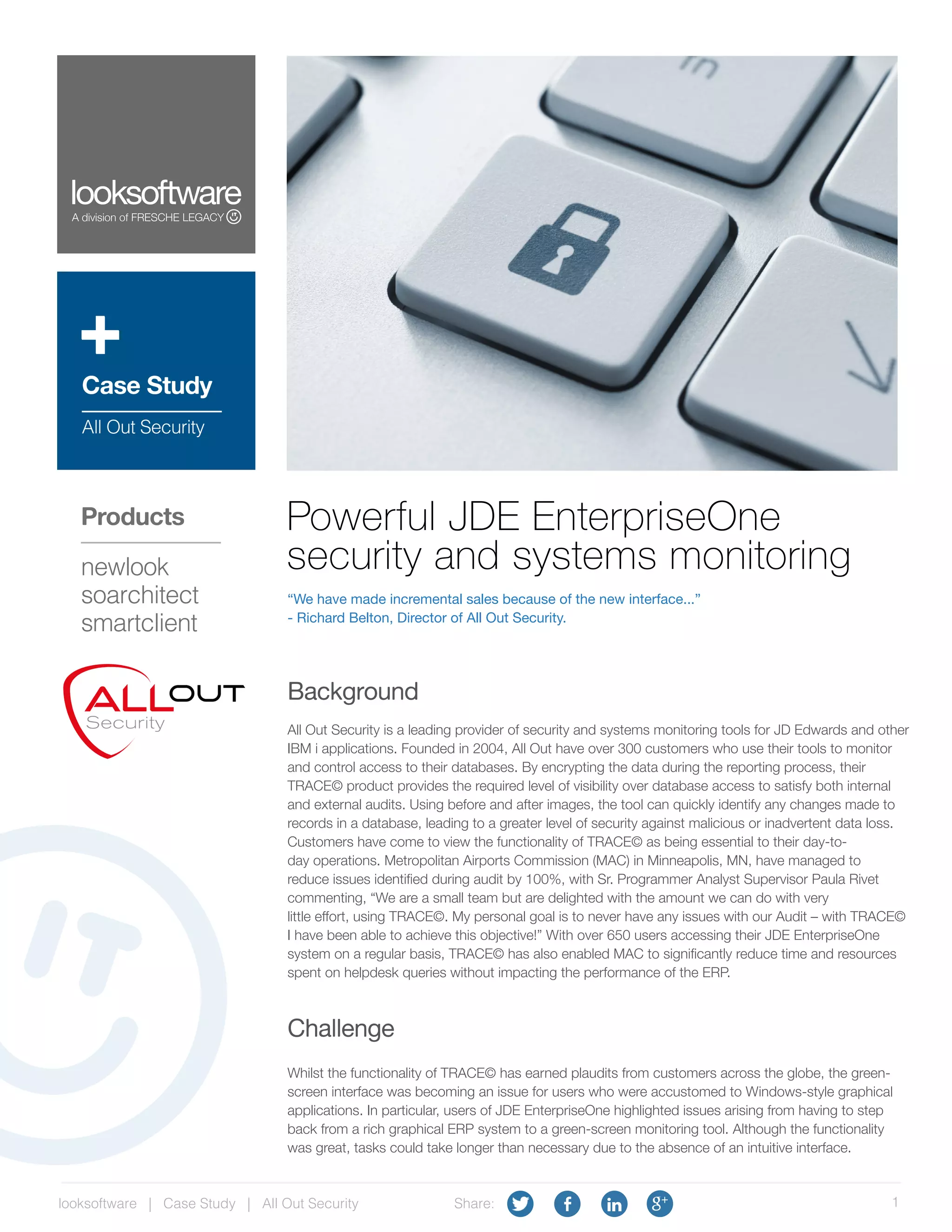looksoftware Case Study: All Out Security | PDF