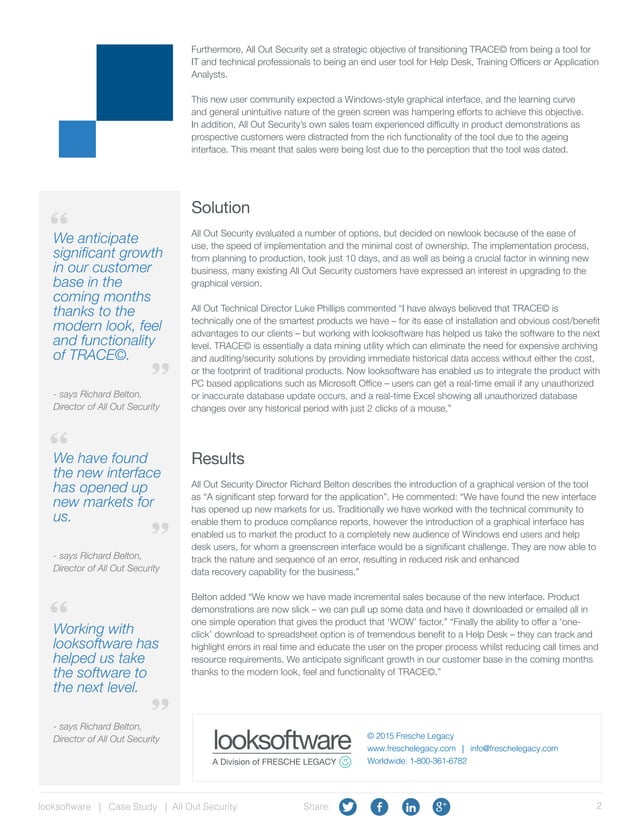 looksoftware Case Study: All Out Security | PDF