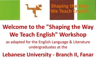 Shaping the Way We Teach English at the Lebanese University | PPTX ...