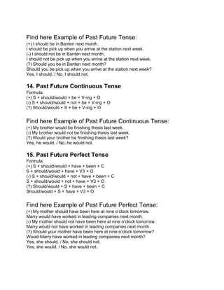 All Tense Rule Chart and Table in PDF | PDF