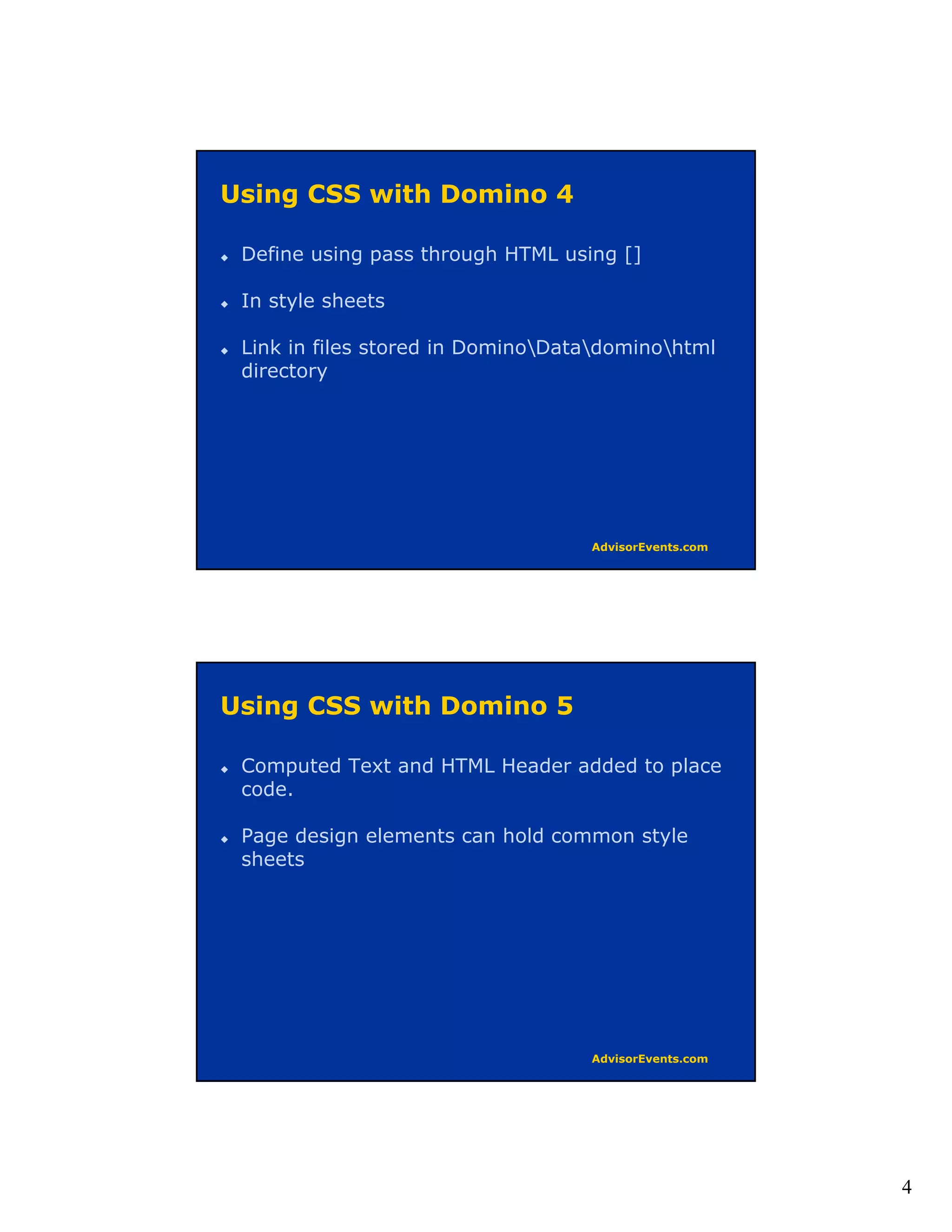 Advanced CSS for Domino Web | PDF