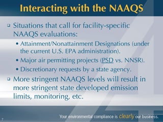 The New Era of National Ambient Air Quality Standards | PPT | Indoor ...