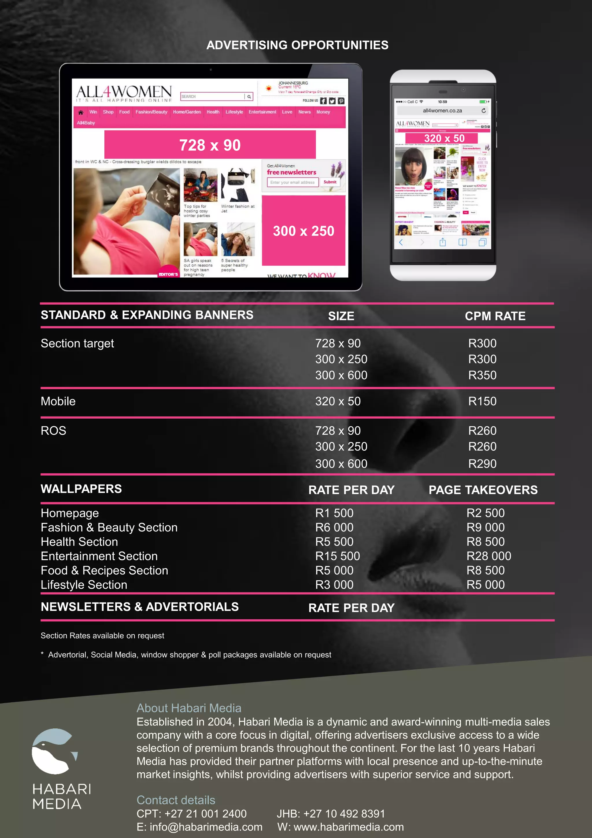 All4Women Rate Card | PDF | Gifts and Greetings Cards | Shopping