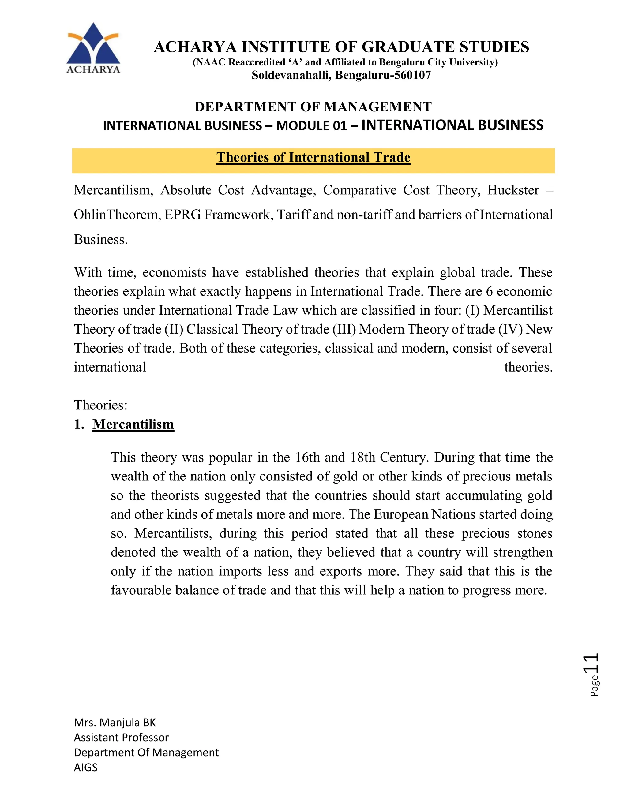 INTERNATIONAL BUSINESS NOTES FOR BBA AND BCOM STUDENTS ALL 5 IB MODULES ...