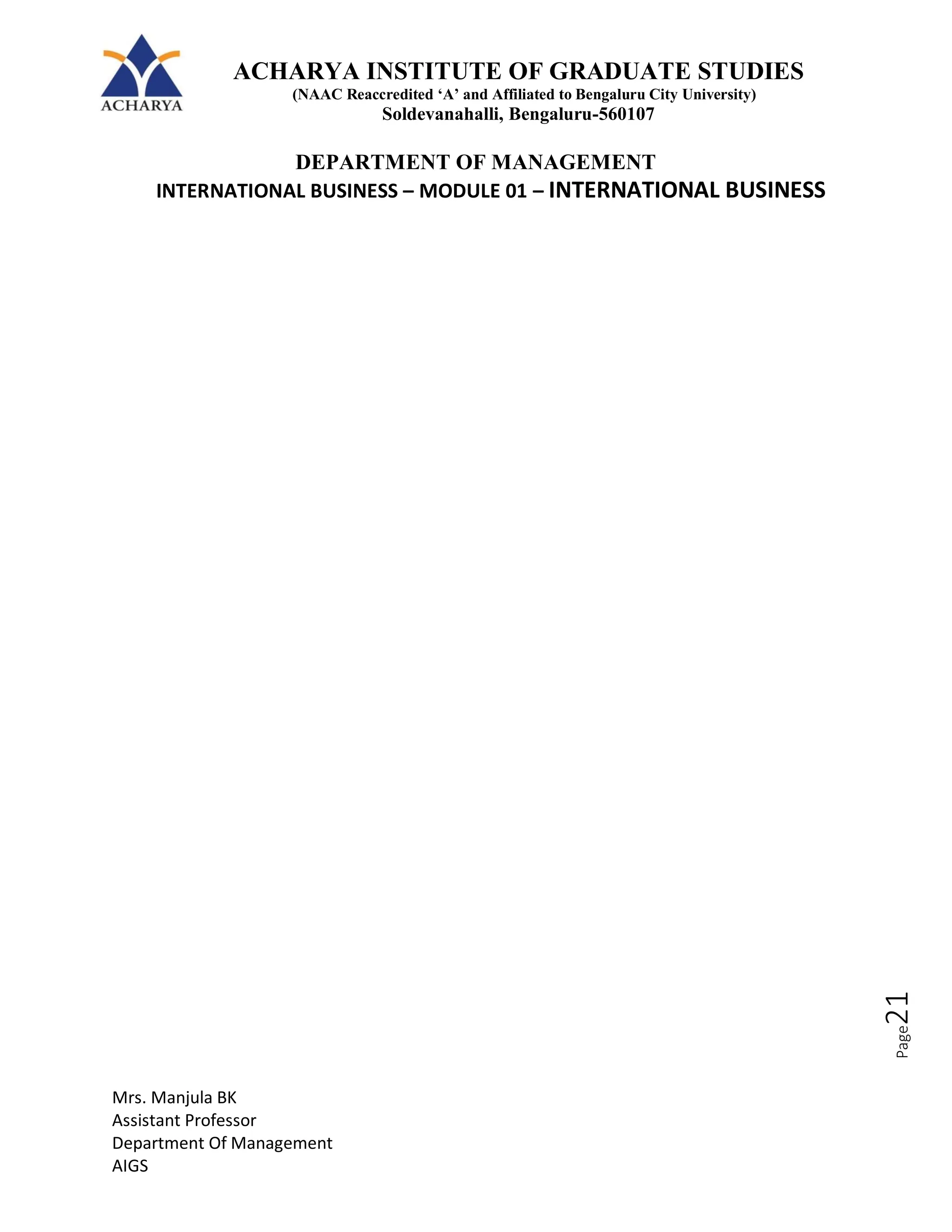 INTERNATIONAL BUSINESS NOTES FOR BBA AND BCOM STUDENTS ALL 5 IB MODULES ...