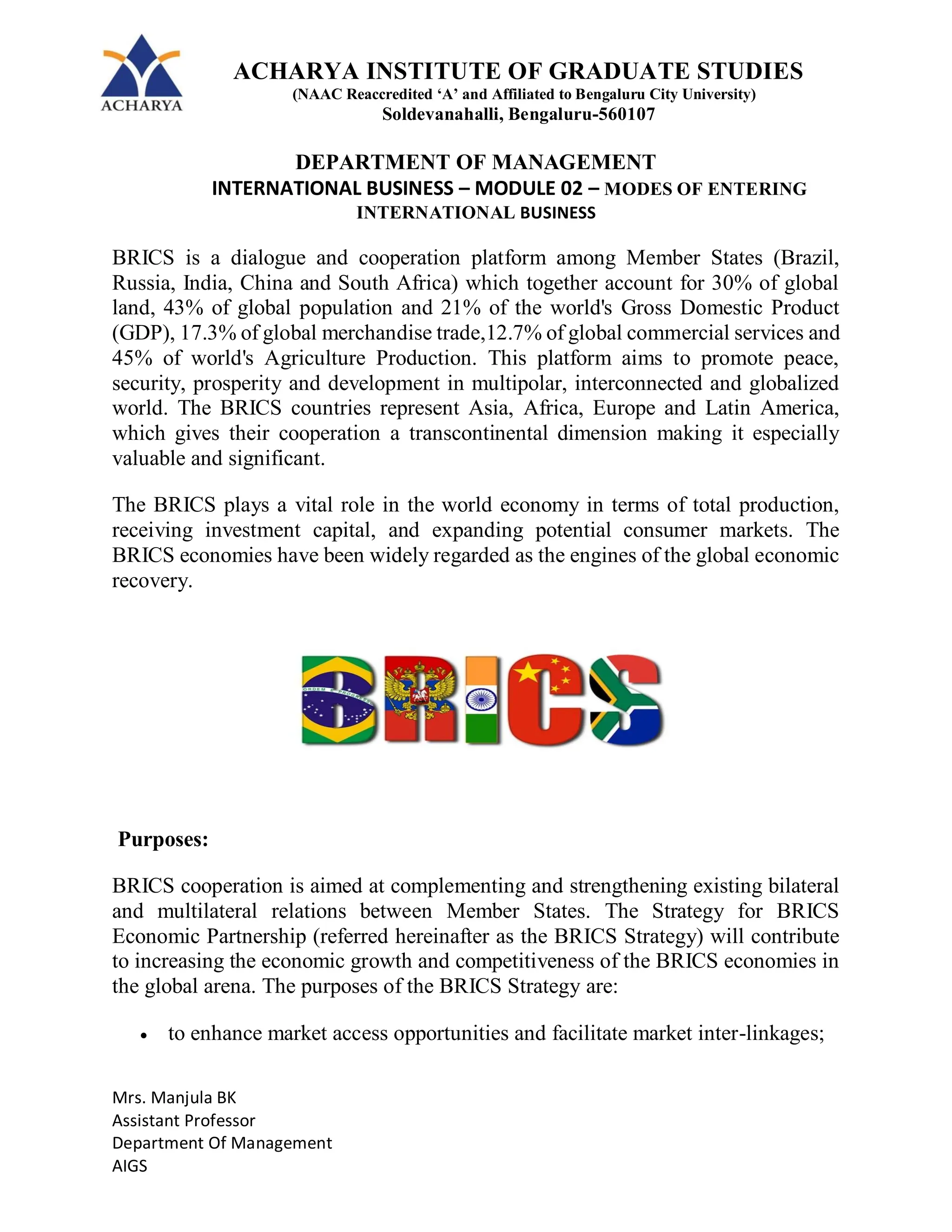 INTERNATIONAL BUSINESS NOTES FOR BBA AND BCOM STUDENTS ALL 5 IB MODULES ...