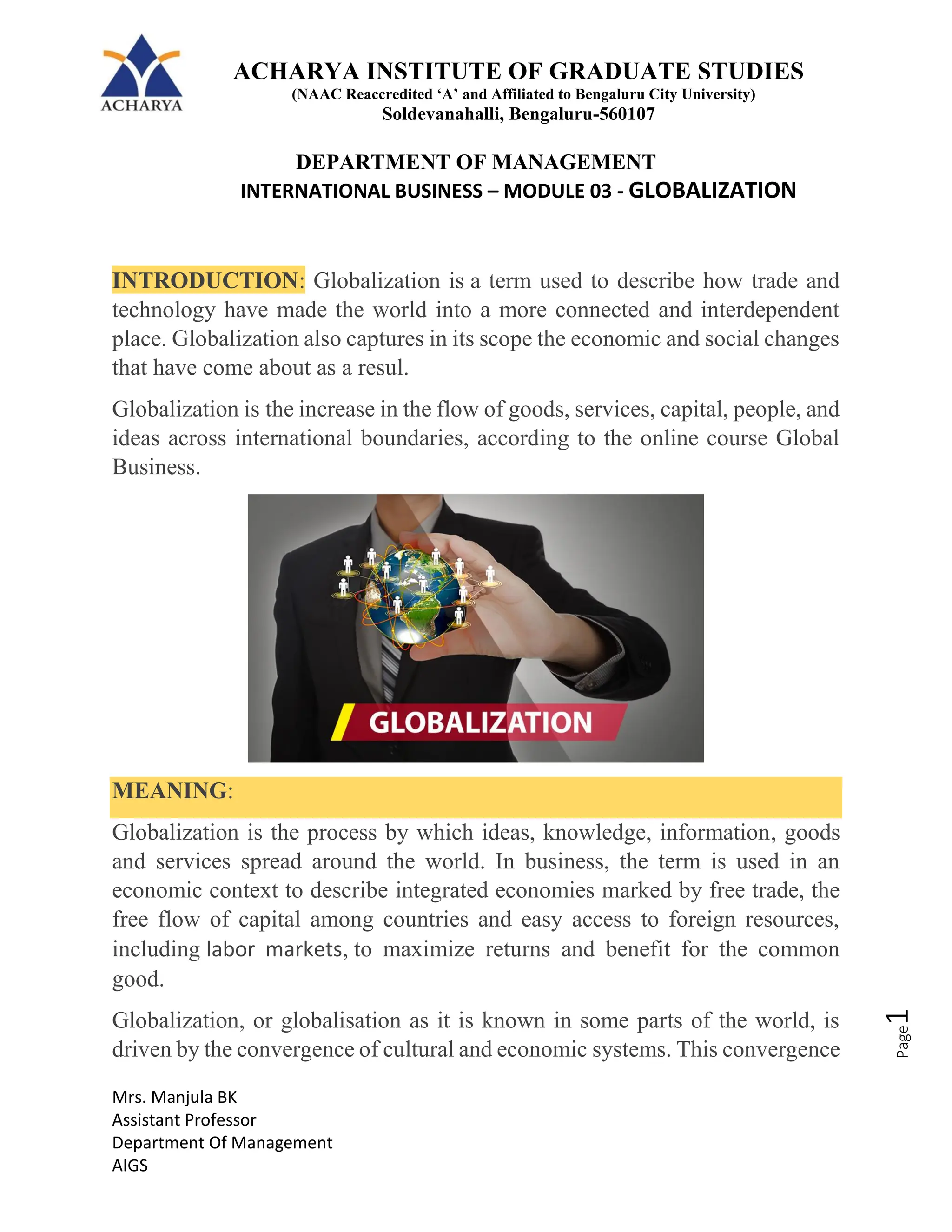 INTERNATIONAL BUSINESS NOTES FOR BBA AND BCOM STUDENTS ALL 5 IB MODULES ...