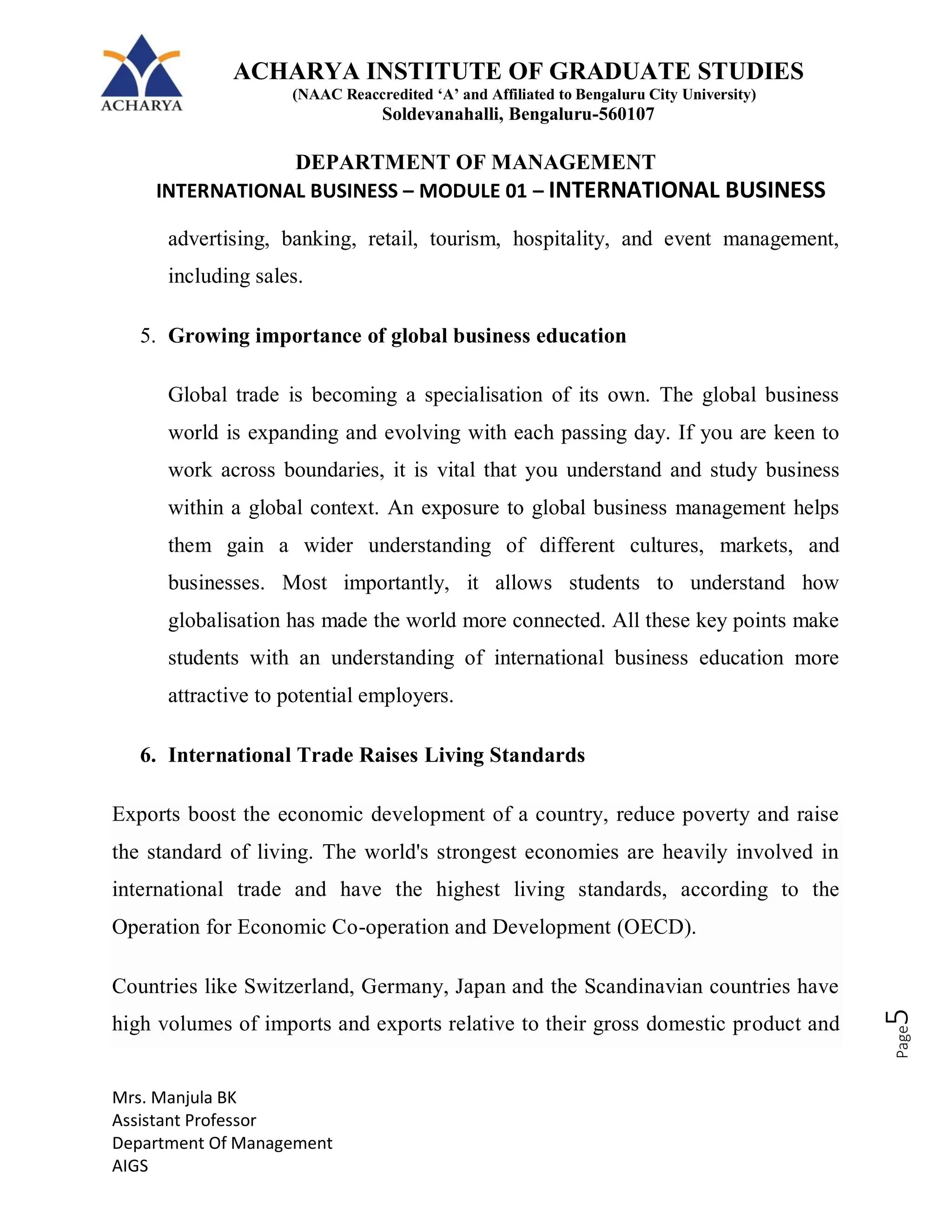 INTERNATIONAL BUSINESS NOTES FOR BBA AND BCOM STUDENTS ALL 5 IB MODULES ...