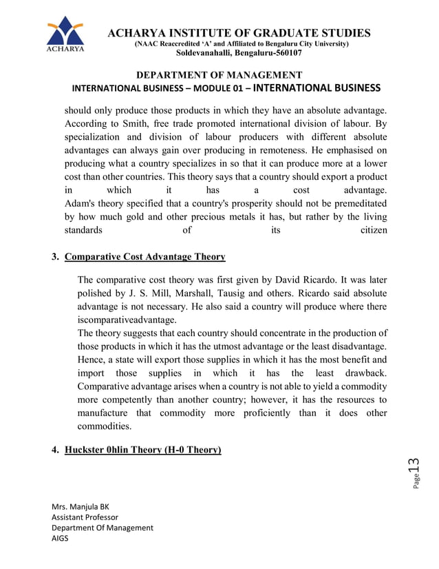 INTERNATIONAL BUSINESS NOTES FOR BBA AND BCOM STUDENTS ALL 5 IB MODULES ...