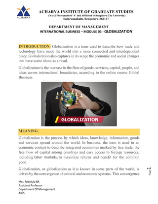 INTERNATIONAL BUSINESS NOTES FOR BBA AND BCOM STUDENTS ALL 5 IB MODULES ...