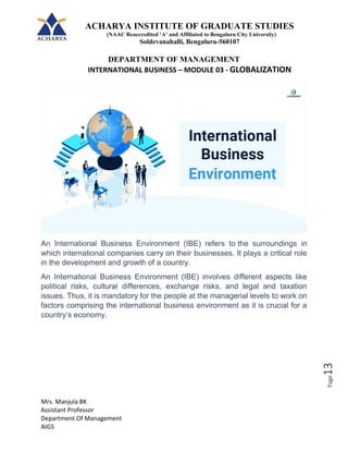 INTERNATIONAL BUSINESS NOTES FOR BBA AND BCOM STUDENTS ALL 5 IB MODULES ...