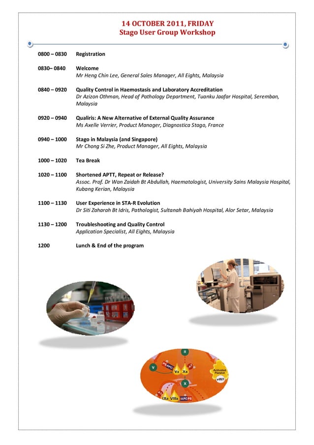 Haemostasis Symposium and Workshop | PDF