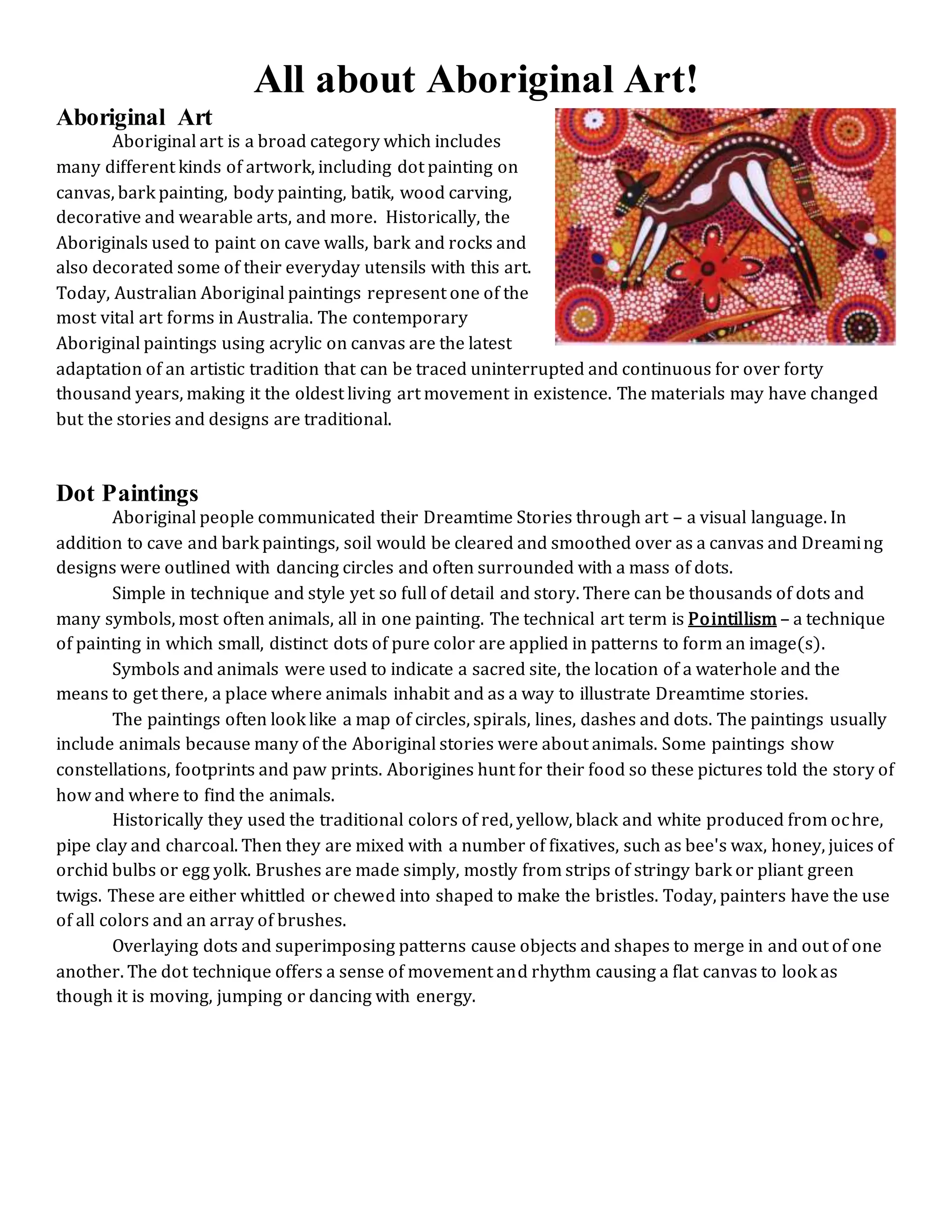 Aboriginal Art And Culture Facts