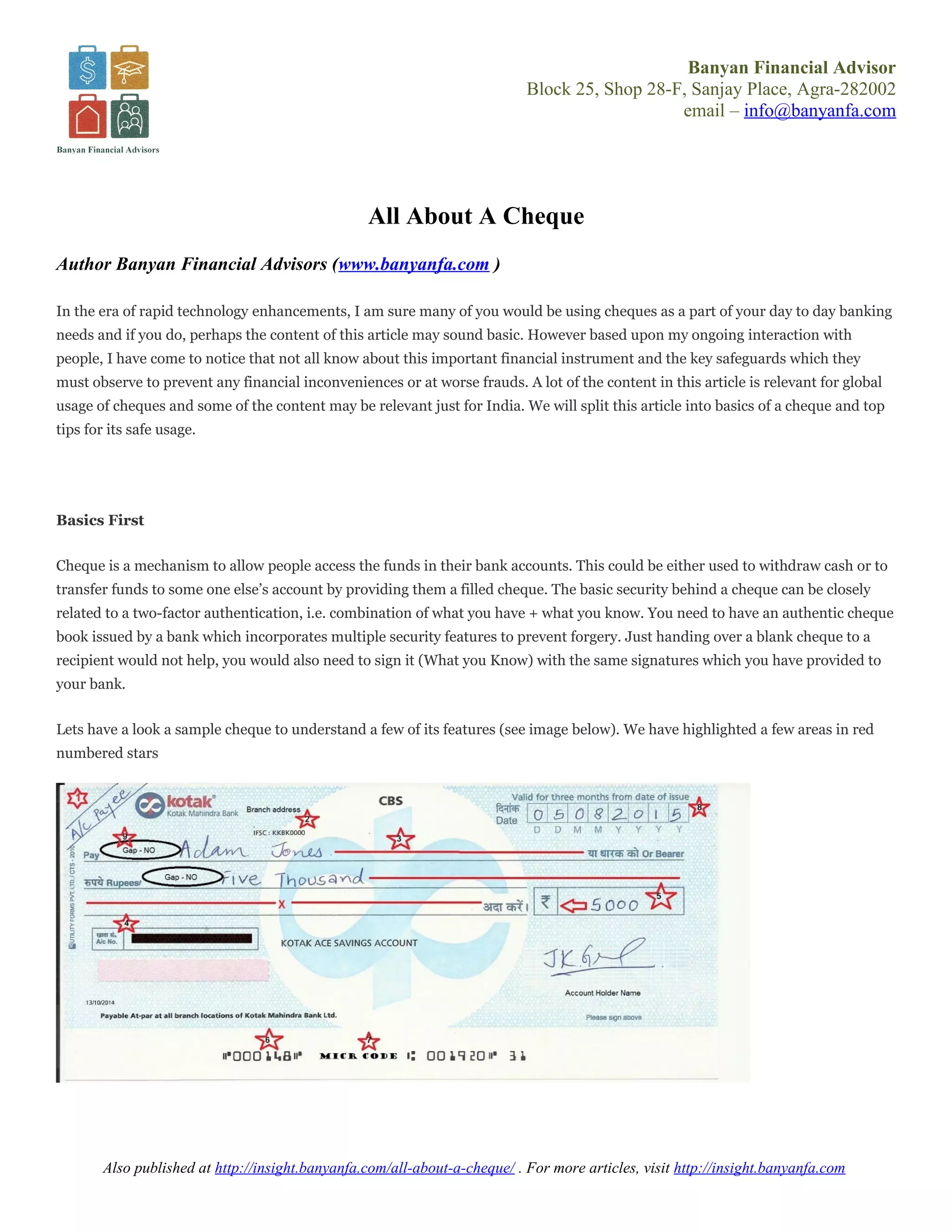 All about a cheque | PPTX