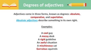 ALL ABOUT ADJECTIVE - an introduction to the world of english, part of ...