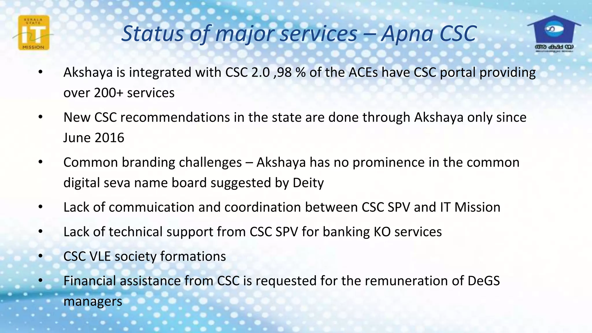 Akshaya Project of Government of Kerala | PDF