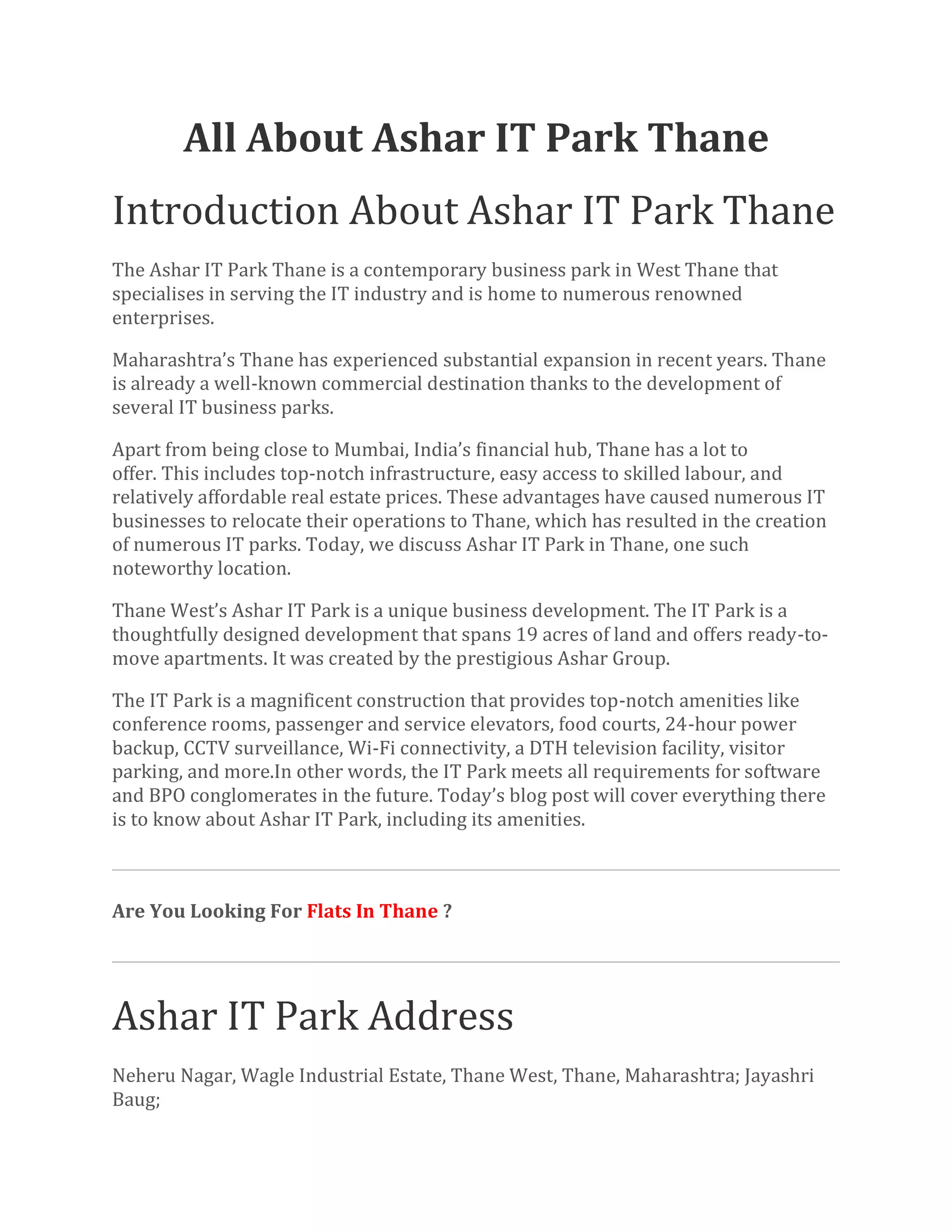 All About Ashar IT Park Thane.pdf