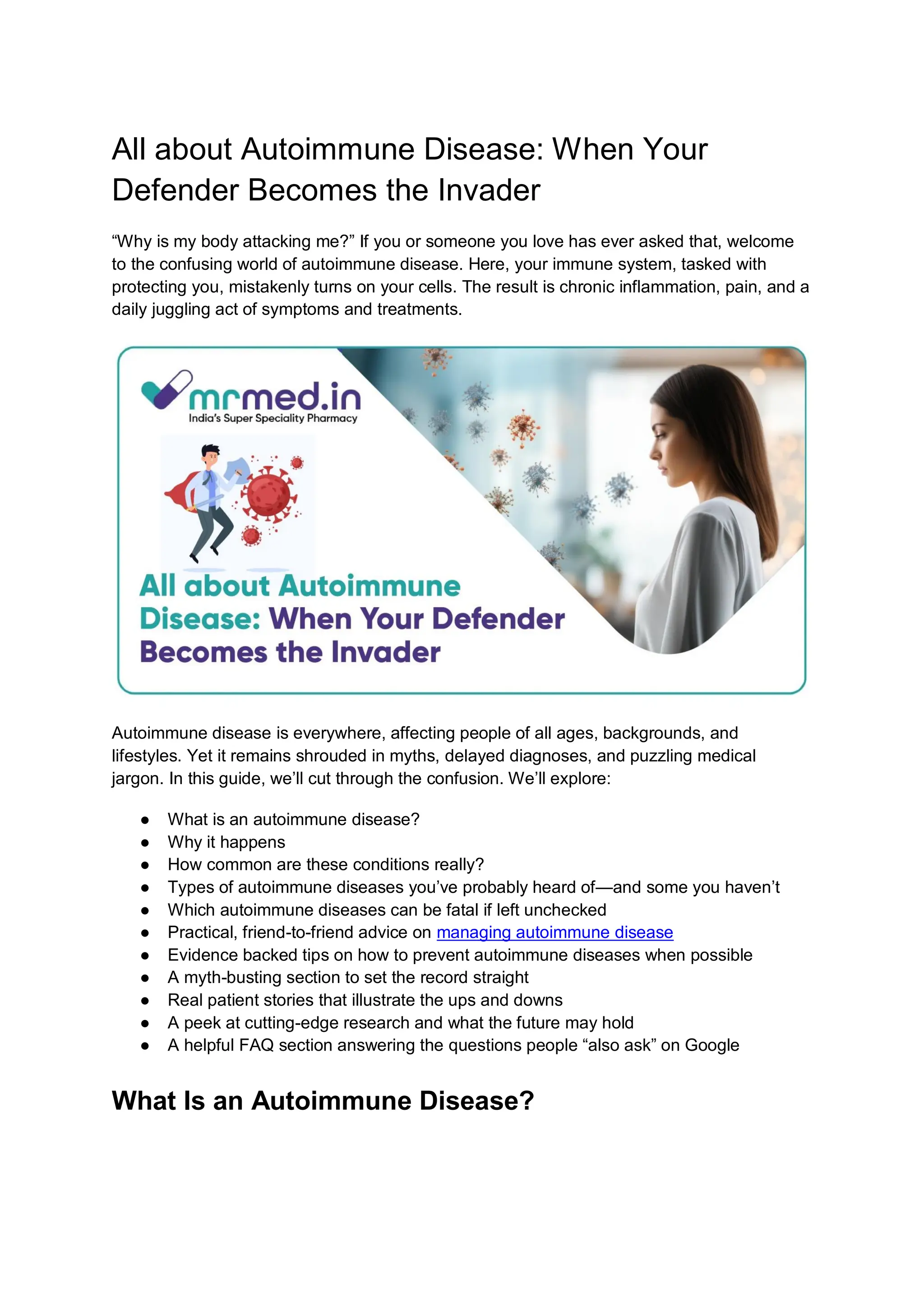 All about Autoimmune Disease: When Your Defender Becomes the Invader | PDF