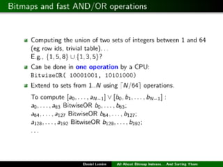 All About Bitmap Indexes... And Sorting Them | PPT
