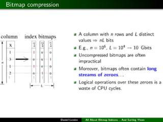 All About Bitmap Indexes... And Sorting Them | PPT