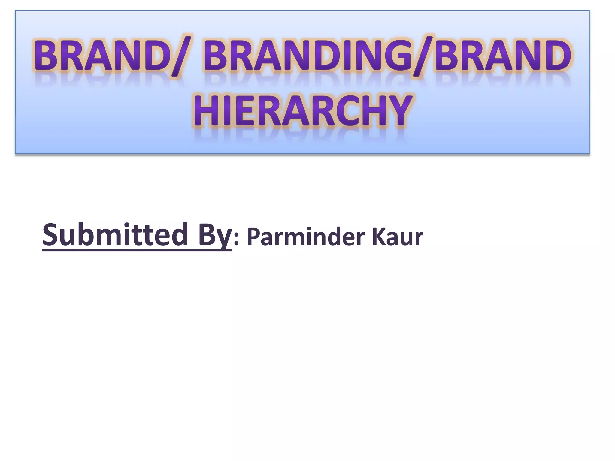 brand/branding/brand hierarchy | PPTX