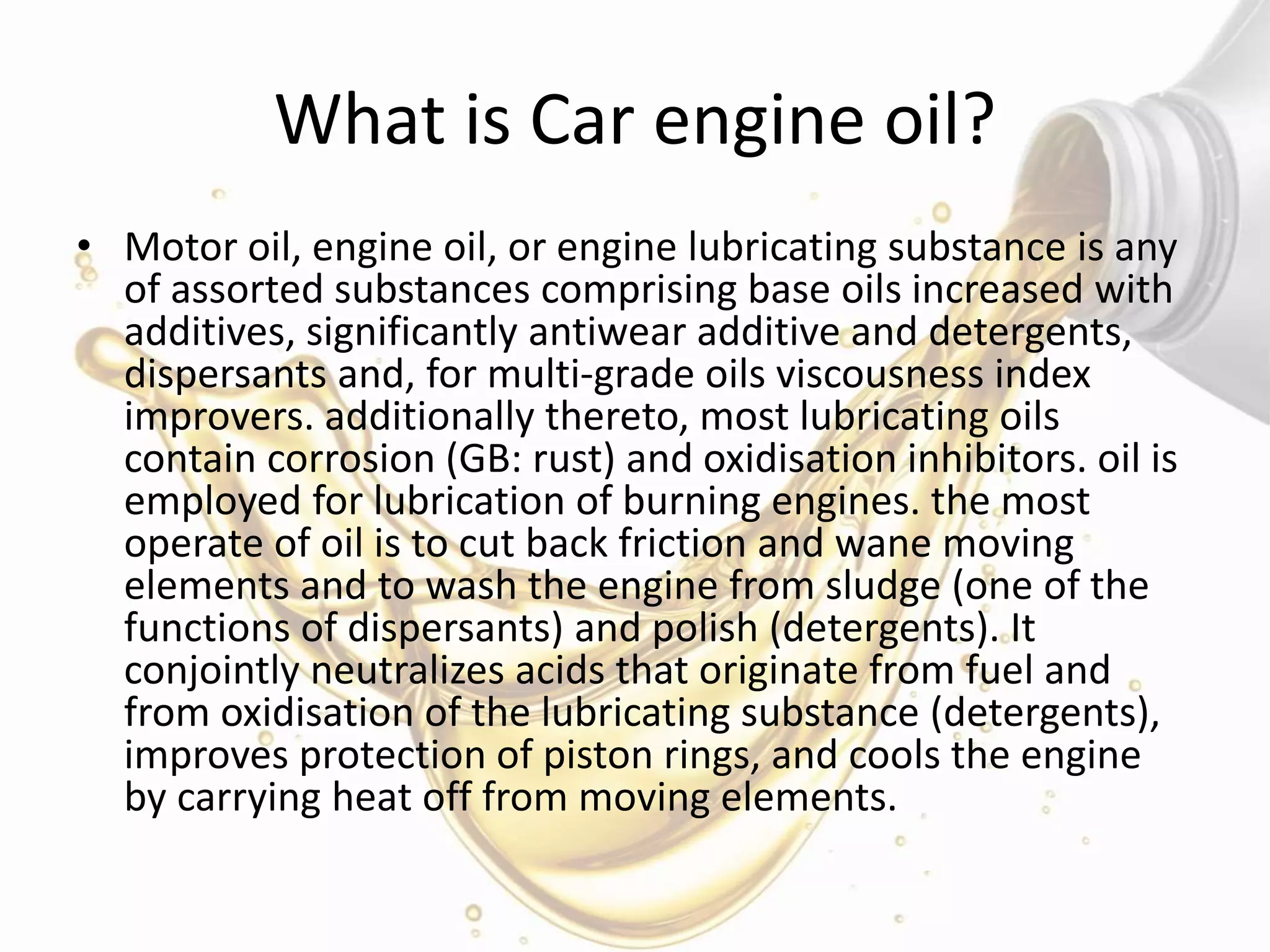 All about car engine oil | PPTX