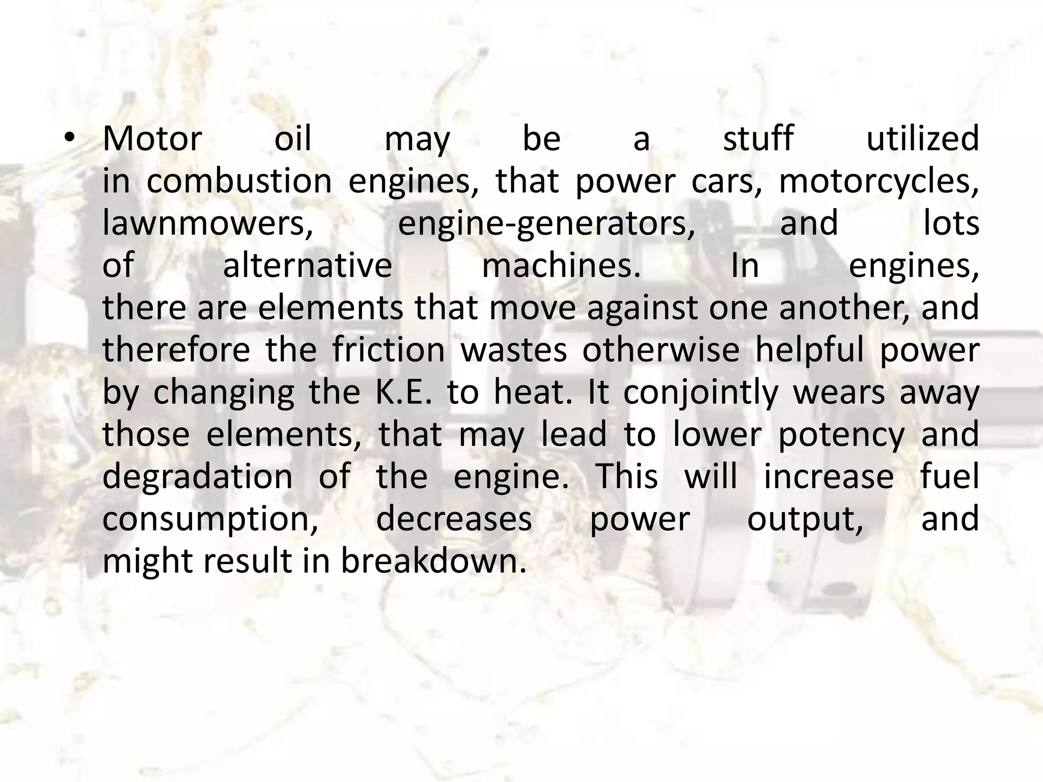 All about car engine oil | PPTX