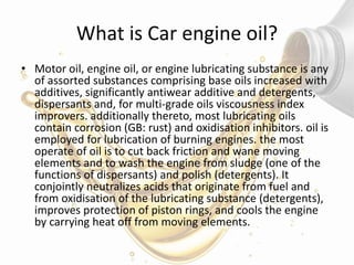 All about car engine oil | PPTX